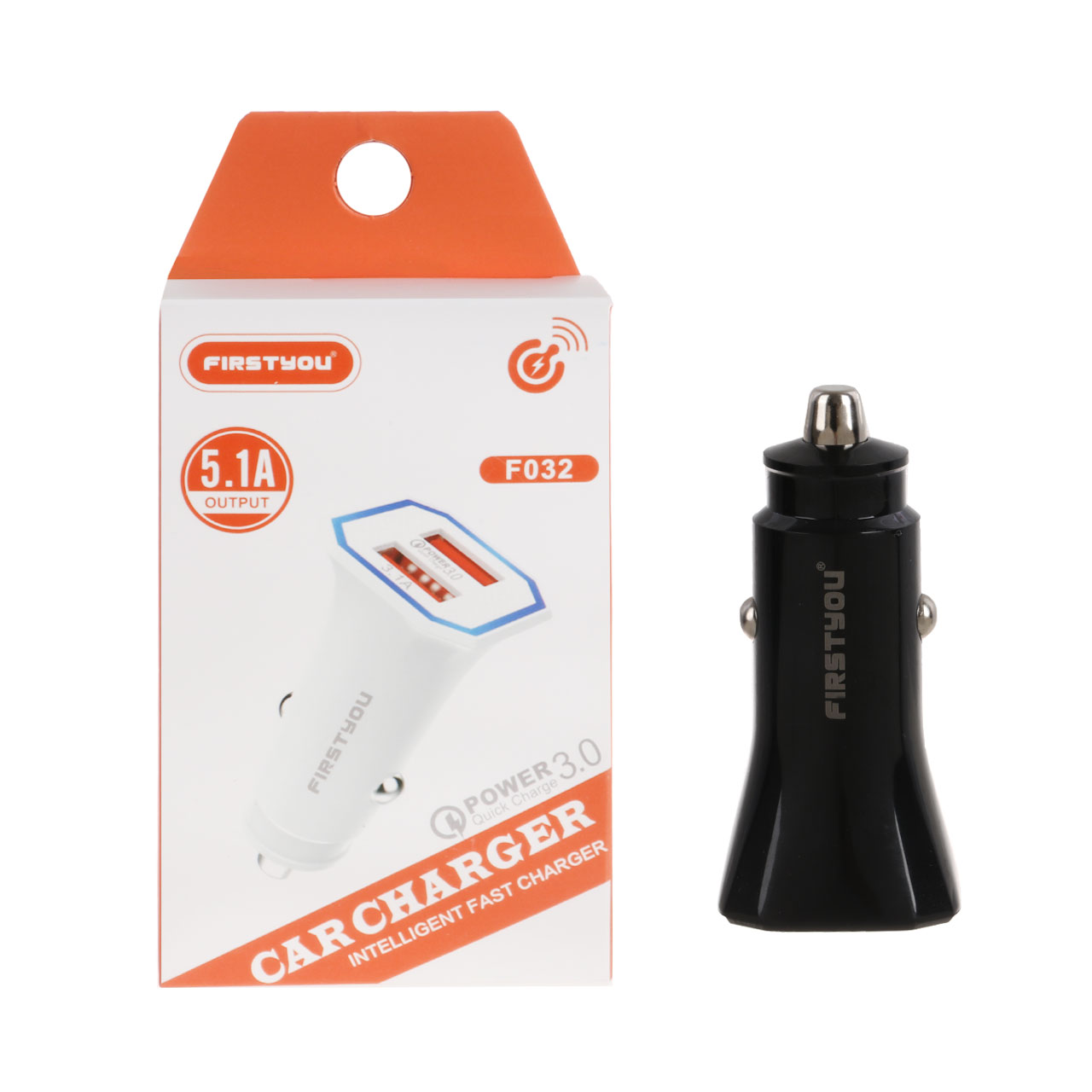 شارژر فندکی فست شارژ فرست یو مدل F032 – فروشگاه موبایل امید